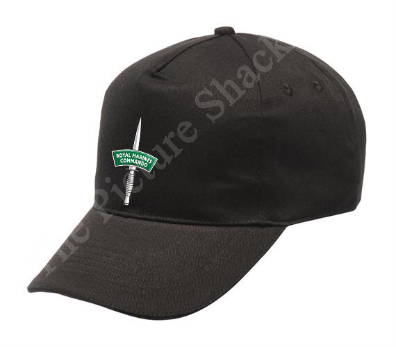 ROYAL MARINE COMMANDO BADGE PRINTED ON A BASEBALL CAP. CHOICE OF 5 ...