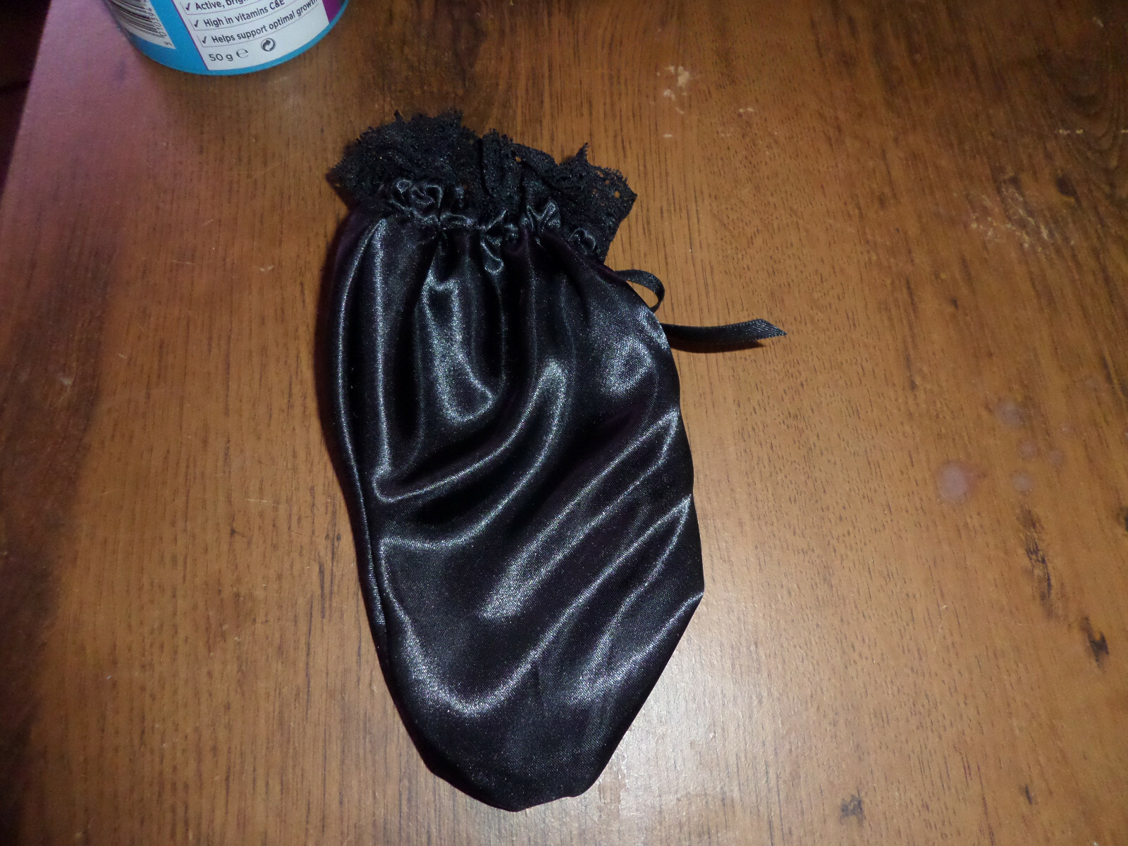 SISSY MODESTY CHASTITY POUCH BLACK SATIN LACE TRIM BOW | eBay