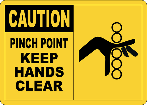 OSHA CAUTION: PINCH POINT KEEP HANDS CLEAR| Laminated Vinyl Decal ...