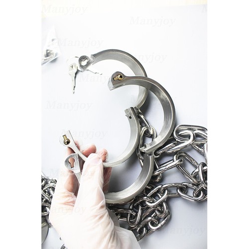 Heavy Duty Stainless Steel Bondage Handcuff Ankle Cuffs BDSM leg ...