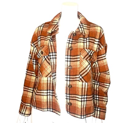 Plaid Flannel Shacket Shirt Women’s M Shirt Texas Longhorns Burnt ...