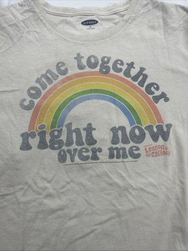 Lennon And McCartney Come Together Right Now Over Me T-shirt Size M | eBay