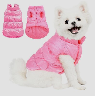 Chic Dog Neon Pink Puffer Dog Jacket Small NWOT Snap Closure Size M | eBay