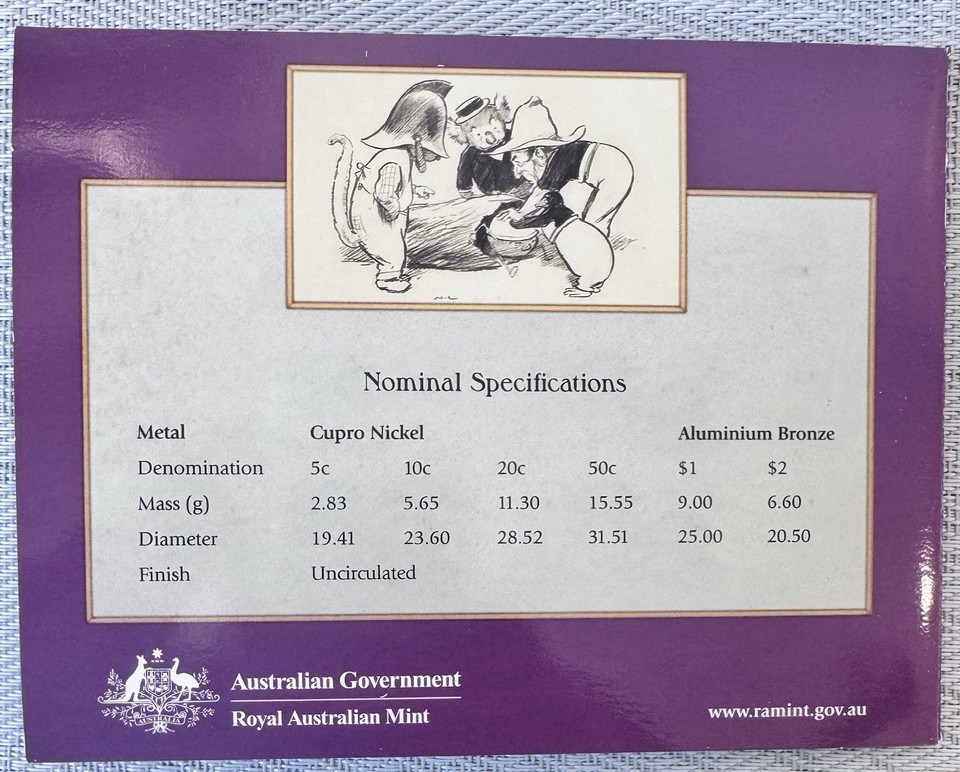 2006 The Magic Pudding Australian Baby 6 Coin Set + Medallion | RAM ...