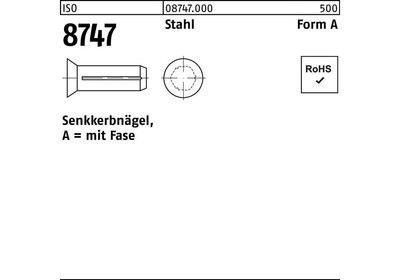 Reyher Senkkerbnagel ISO 8747 m.Fase 2 x 10 Stahl ISO 8747 | eBay.de