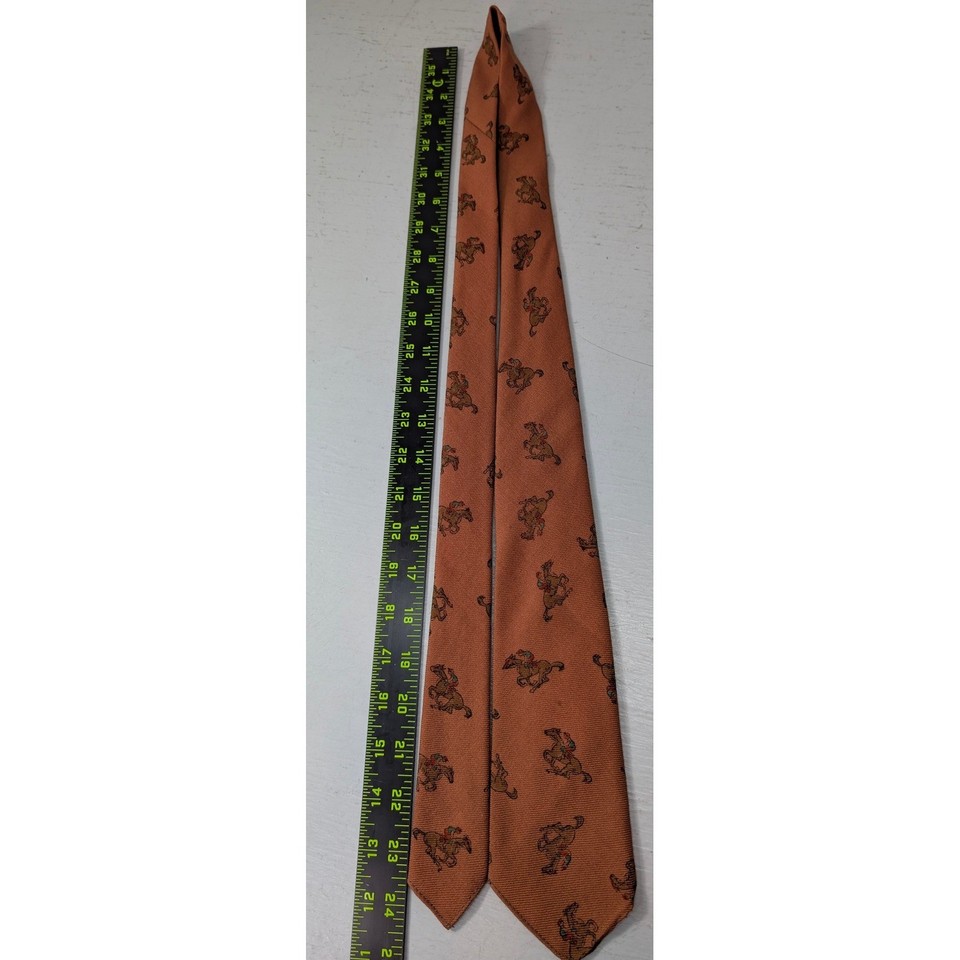 Vintage 80s Sox Miller Tie Mens Wool Hand block Cowboy Western Horse ...