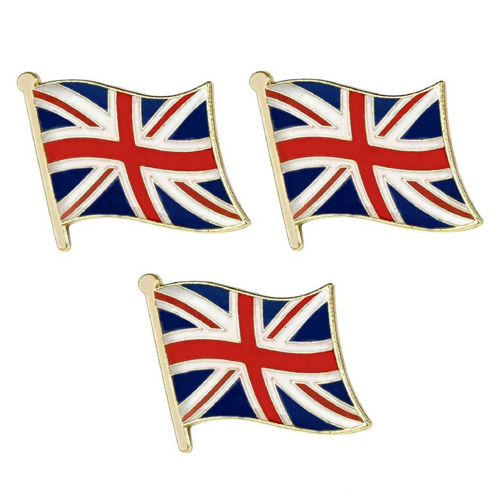 3 BRITISH FLAG PINS 0.5" Lapel Pin UK Union Jack England Hat Tie Badge ...