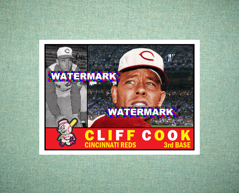 Cliff Cook Cincinnati Reds 1960 Style Custom Baseball Art Card | eBay
