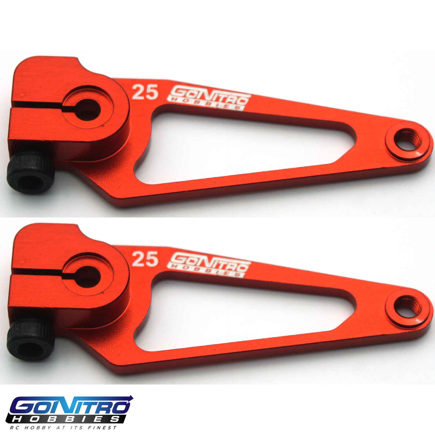 Go Nitro Hobbies 25T Aluminum A Spec Servo Arm 2 Red Futaba / Savox | eBay