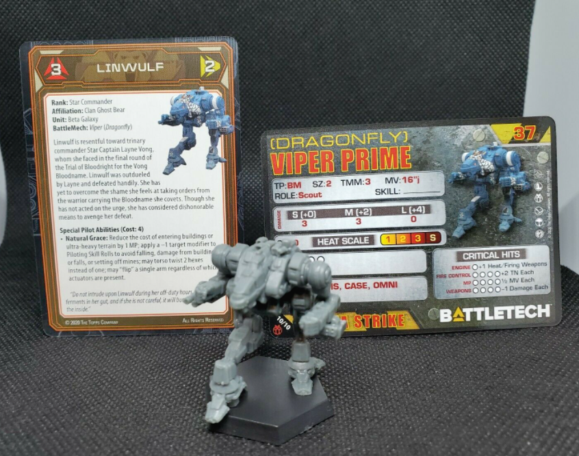 Battletech Viper, Mech / Pilot Cards - Catalyst Clan Heavy Striker Star ...