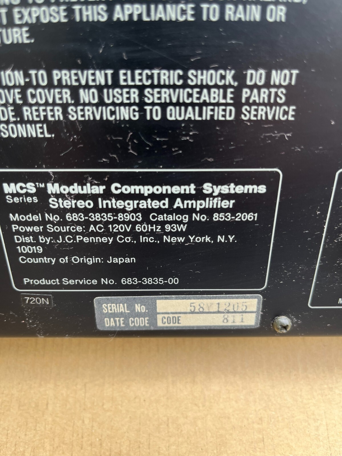 MCS Modular Component System AM/FM Tuner 3701 & Integrated Amplifier ...