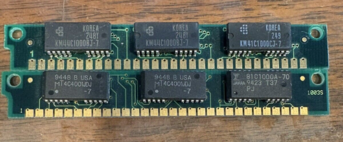 2 x 1MB 30-Pin 3-Chip 70ns FPM SIMM Memory RAM 2MB Vintage PC 286 386 ...
