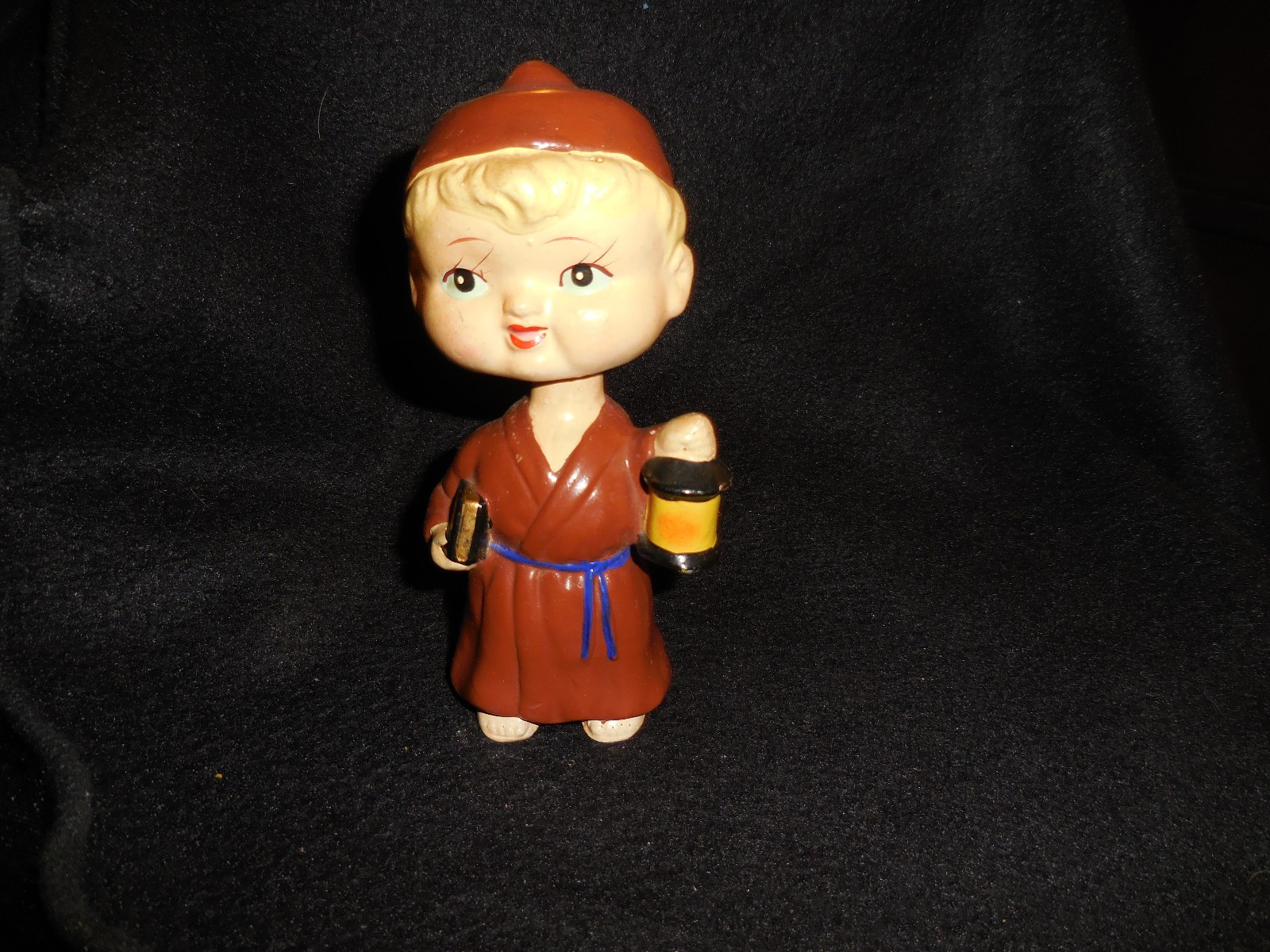 Vintage Bobblehead Nodder Monk W/Book & Lantern 6" | eBay