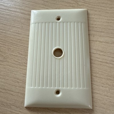 Vtg. Sierra Electric Ribbed Tuxedo Ivory Bakelite Single Hole Cable ...