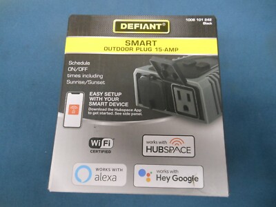 Defiant Outdoor Smart Plug 15 Amp 120-Volt Wi-Fi & Bluetooth Enabled ...