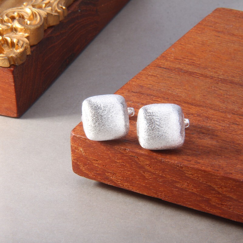 A27 Earring Creole Brushed Cushion Matte Sterling Silver 925 | eBay