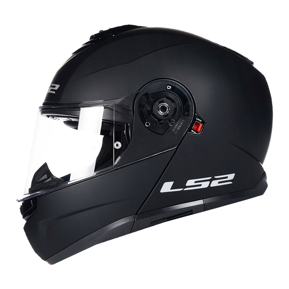 LS2 FF908 STROBE II FLIP UP MOTORCYCLE CRASH HELMET SCOOTER BLACK ...