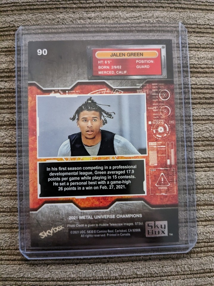 Jalen Green 2021 Skybox Metal Universe Champions - #90 (RC) | eBay