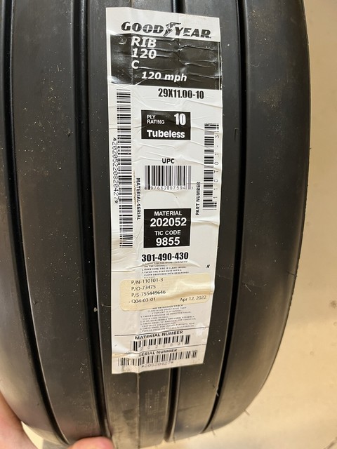 Goodyear aircraft tire 29x11-10 p/n 110T01-3 for sale online | eBay