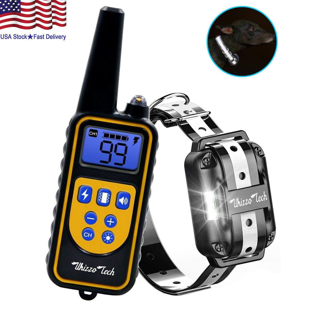 Dog Shock Training Collar Rechargeable Remote Control Waterproof IP67 ...