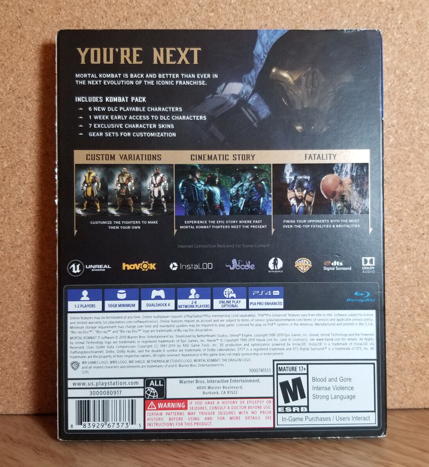 Mortal Kombat 11 -- Premium Edition (Sony PlayStation 4, 2019 ...