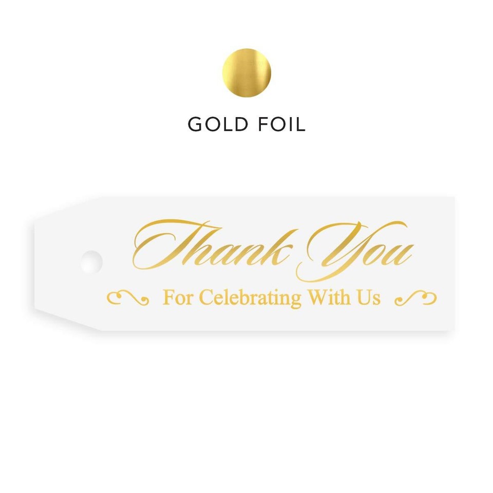 Thank You Gift Tags Gold Foil 50-Pack Thank You for Celebrating with Us ...
