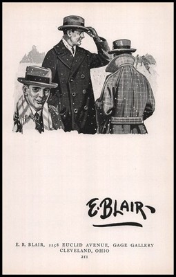 1924 E R Blair Illustrator Gage Gallery Cleveland Ohio Mens Fashion Art ...