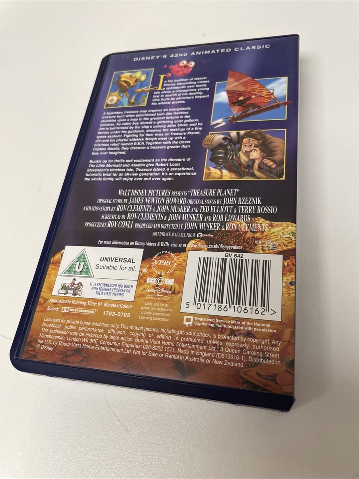 Treasure Planet Kids/Children's VHS Video 2003 NEW Walt Disney 42nd ...