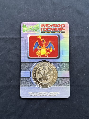 1998 Pokemon Meiji Charizard 006 Lottery Medal with Backing Rare Prize ...