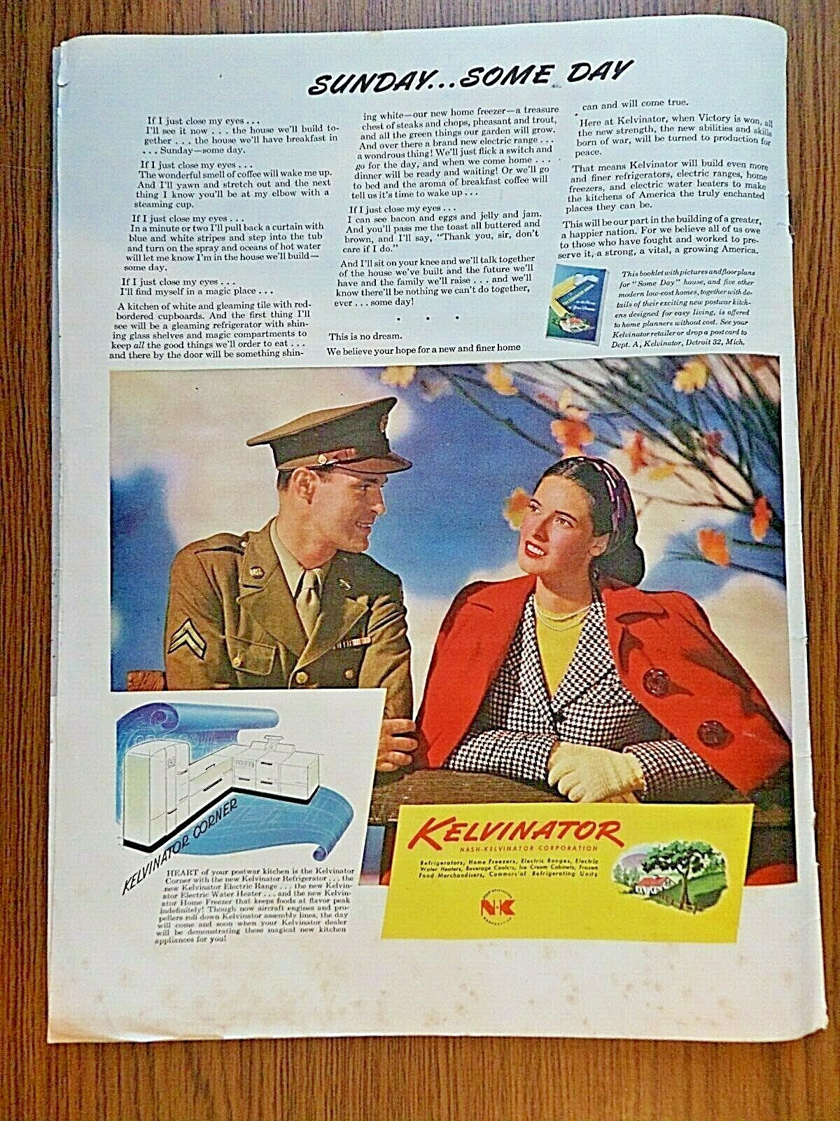1944 Nash Kelvinator Ad WW II Theme Sunday Some Day | eBay