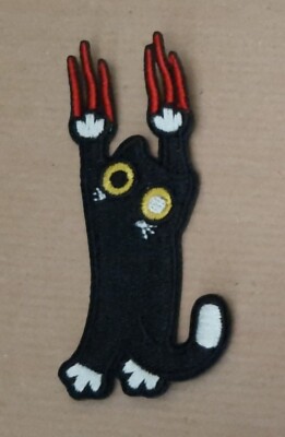 Black Cat Scratch Claws sew or Iron On Patch, spooky cloth Badge ...
