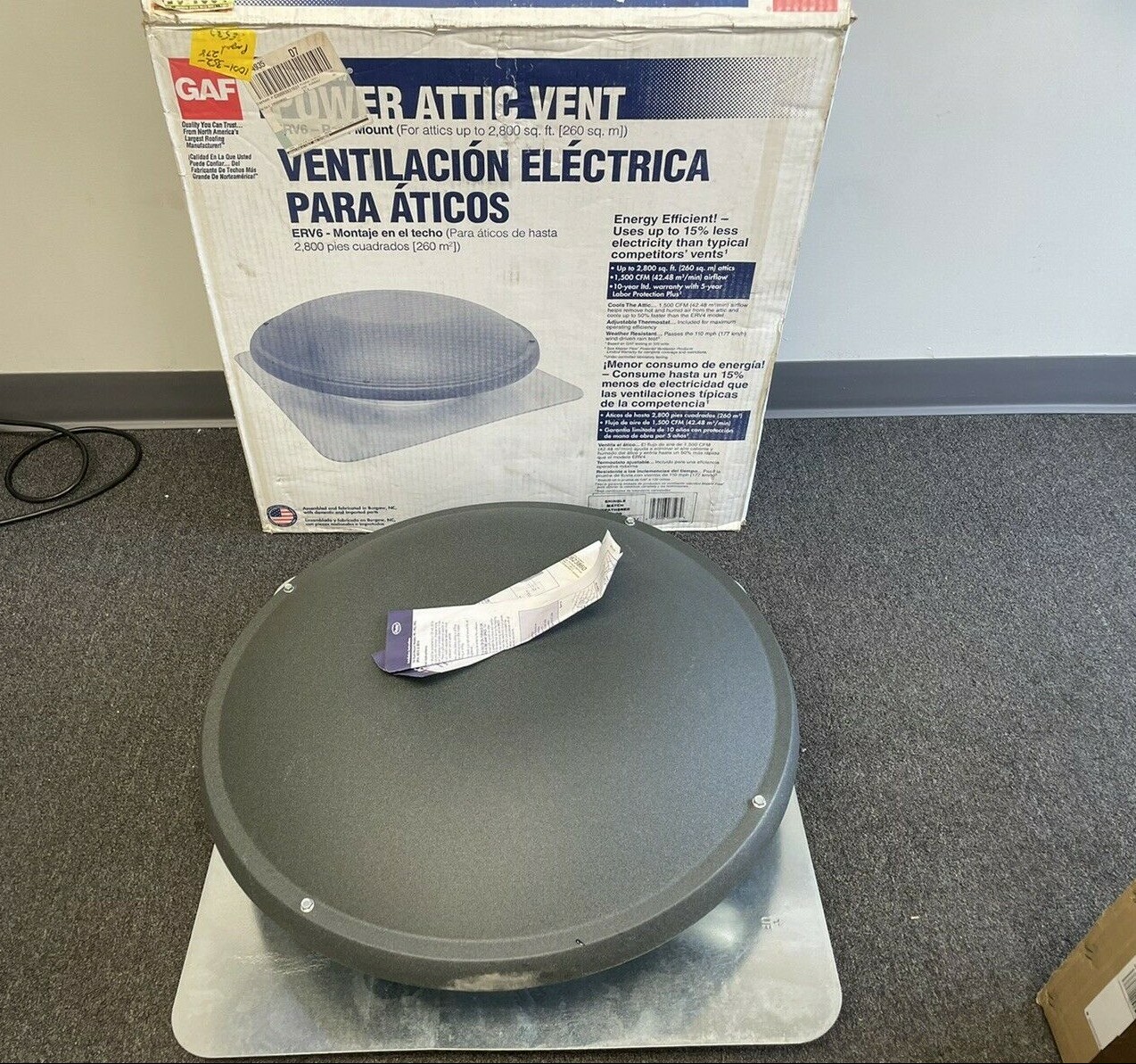 Master Flow Roof Mount Attic Fan 1500 CFM Wood Power Granite ...