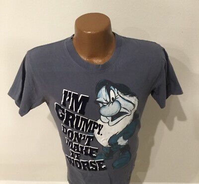 Walt Disney Grumpy Blue T-Shirt Men’s Small “I’m Grumpy Don’t Make It ...