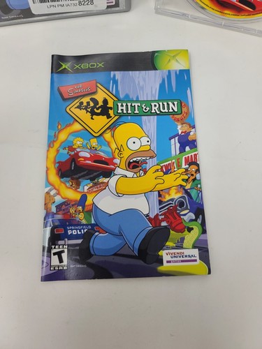 Simpsons Hit & Run Original Microsoft XBOX Platinum Hits Game Complete ...