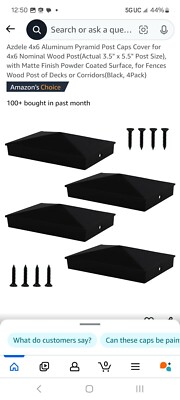 4x6 Aluminum Pyramid Post Caps Cover for 4x6 Nominal Wood Post(Actual 3 ...