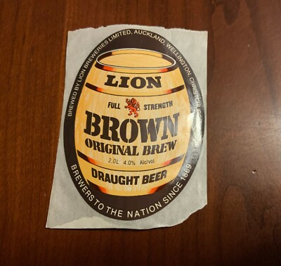 Sticker/Decal Lion Full Strength Brown Original Brew, Draught Beer | eBay