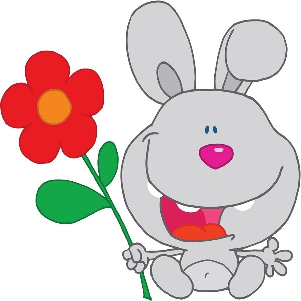 30 Custom Grey Bunny With Flower Personalized Address Labels | eBay