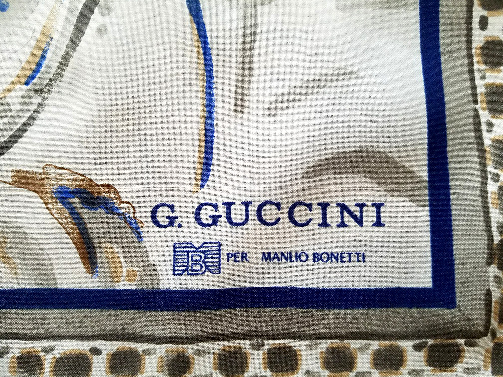 G Guccini Per Manlio Bonetti Scarf, Abstract, Hand Rolled Edges, 30" X ...