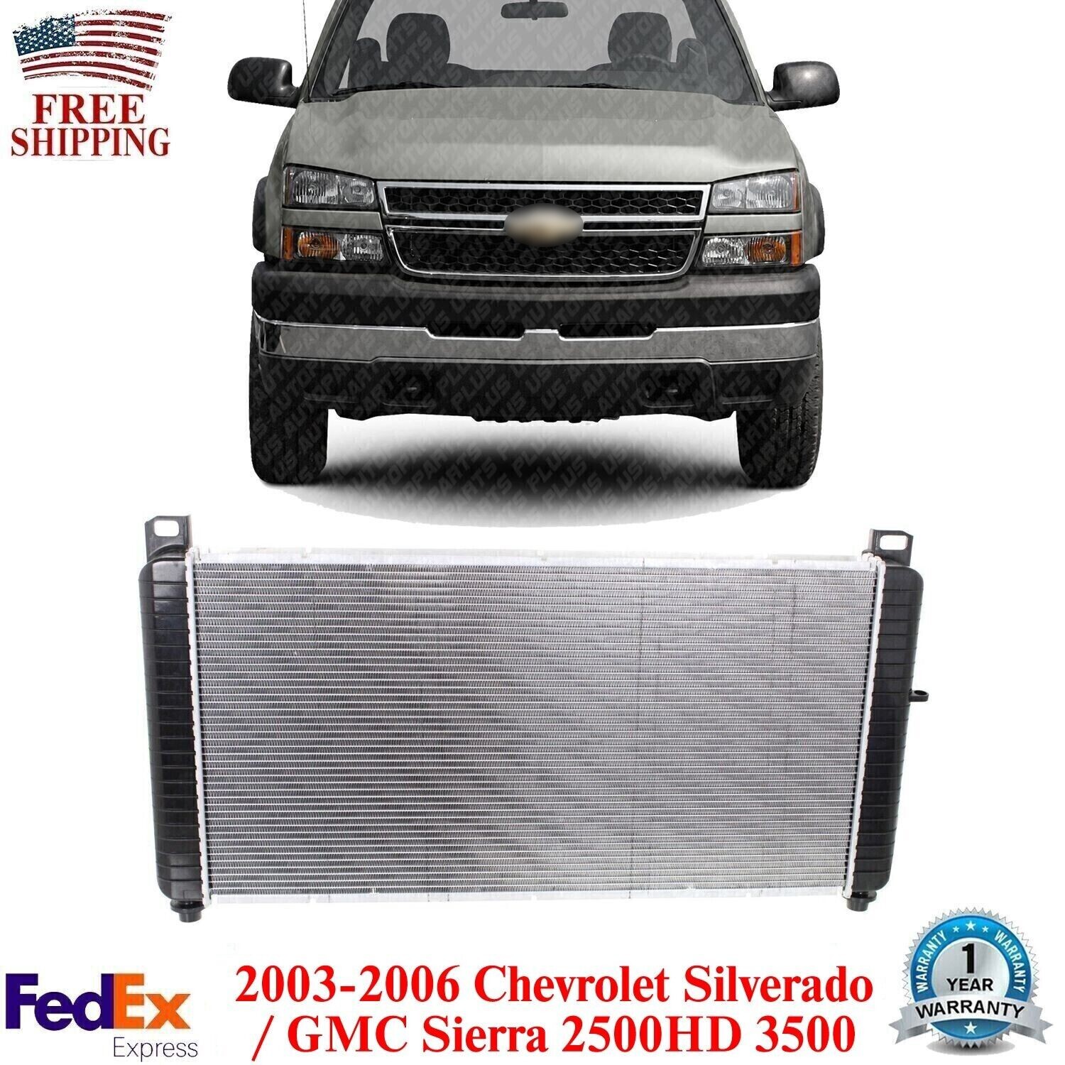 Front Radiator Aluminum For 2003-06 Chevrolet Silverado / GMC Sierra ...