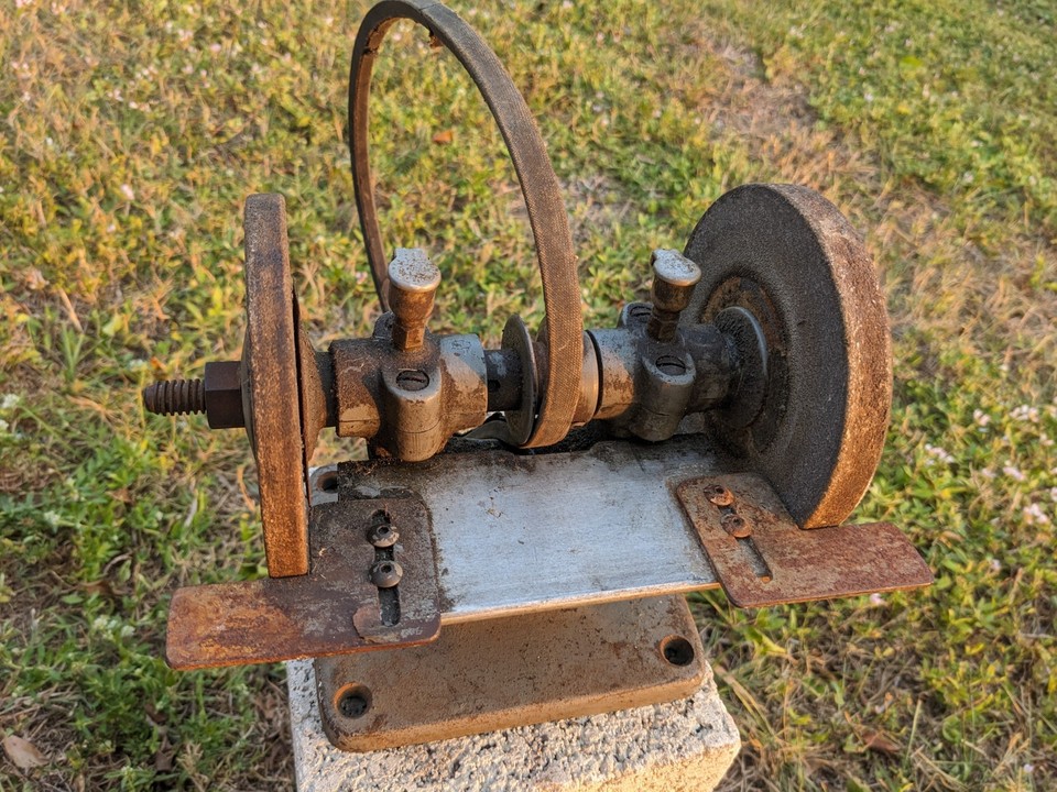 Builders Iron Foundry Belt Bench Grinder Arbor Cast Iron Antique | eBay