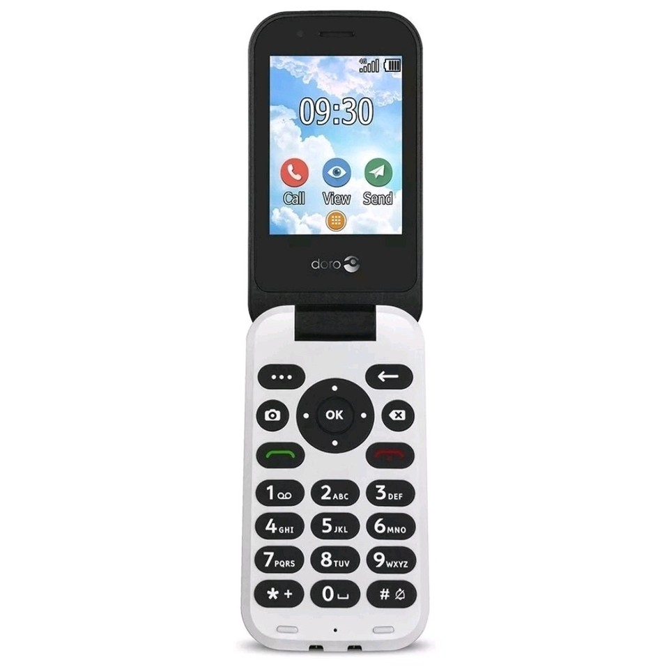 New Doro 7030 4G Dual sim, Big Keys, Loud Sound, Black & White factory ...