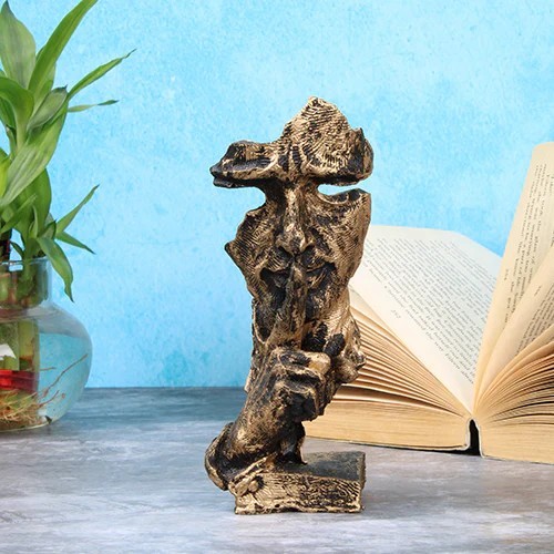 Abstract Thinking Man Face Statue – Polyresin Modern Art Decor ...