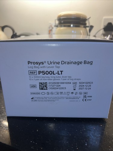 Prosys PH500L-LT Urine Drainage Leg Bag Boxed - 10x 500ml, Sterile ...