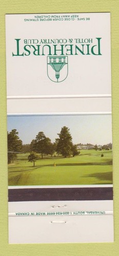 Matchbook Cover - Pinehurst Hotel Country Club NC 30 Strike | eBay