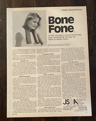 BONE FONE Stereo sound you wear around the neck 1980’s Vintage Print ad ...