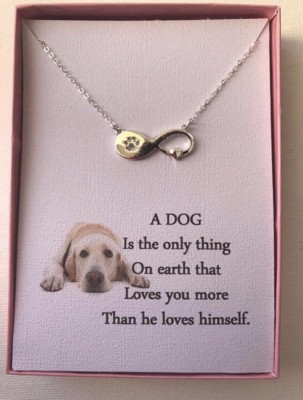 Infinity Dog Paw Love Pendant Necklace with poem | eBay
