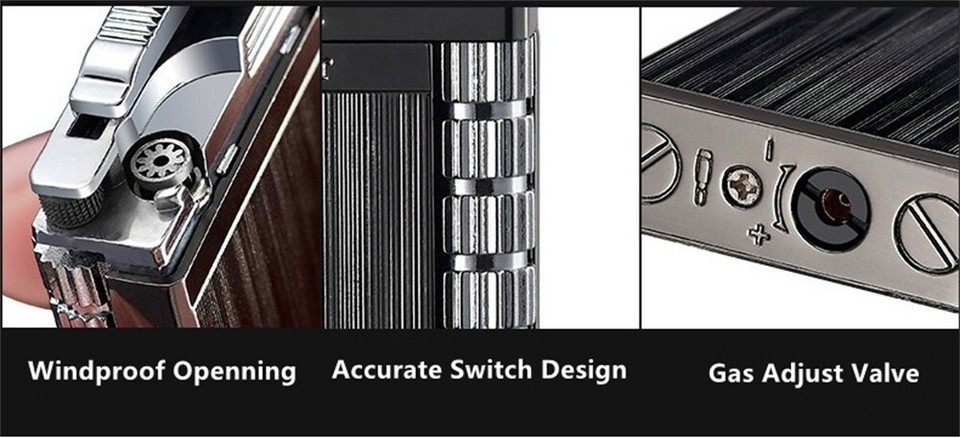 Vintage Metal Butane Torch cigarette Lighter - Side-Mounted Flint ...