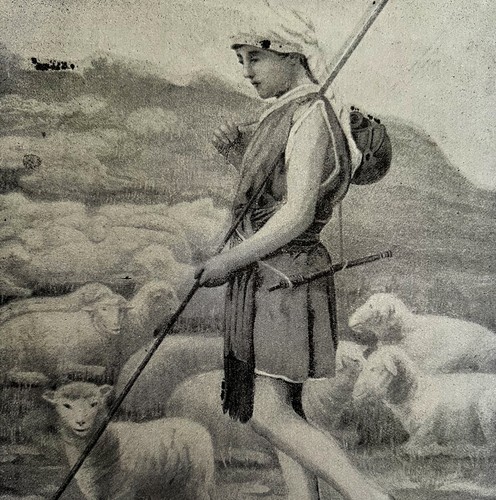 1901 David And His Flock Of Sheep Victorian Plate Print Religion ...