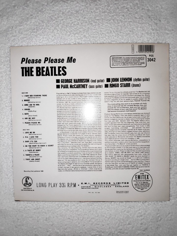 The Beatles - Please Please Me - Vinyl Album - UK - PCS 3042 - 1985-87 ...