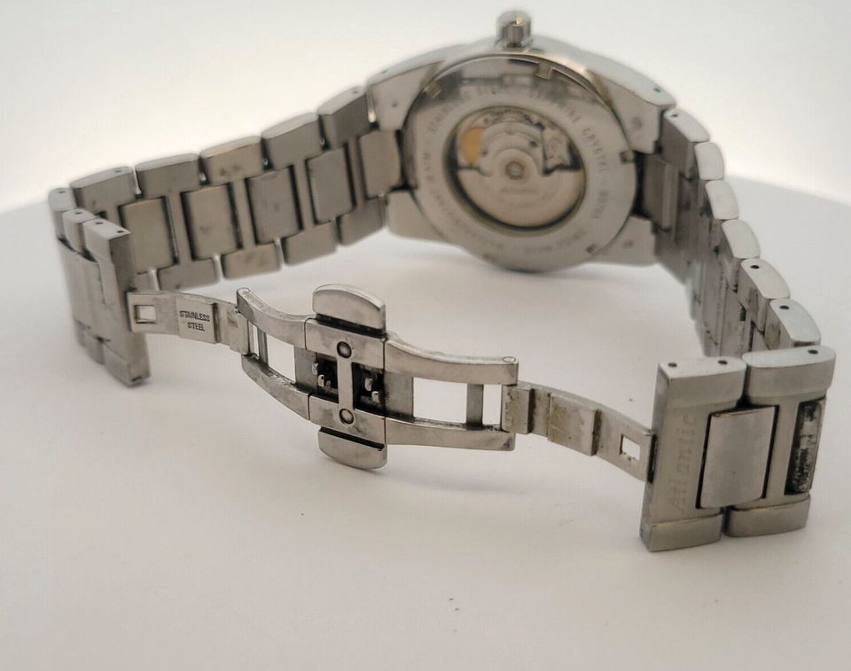 Atlantic Skipper Automatic Stainless Steel 42mm Black Dial Men's Watch ...